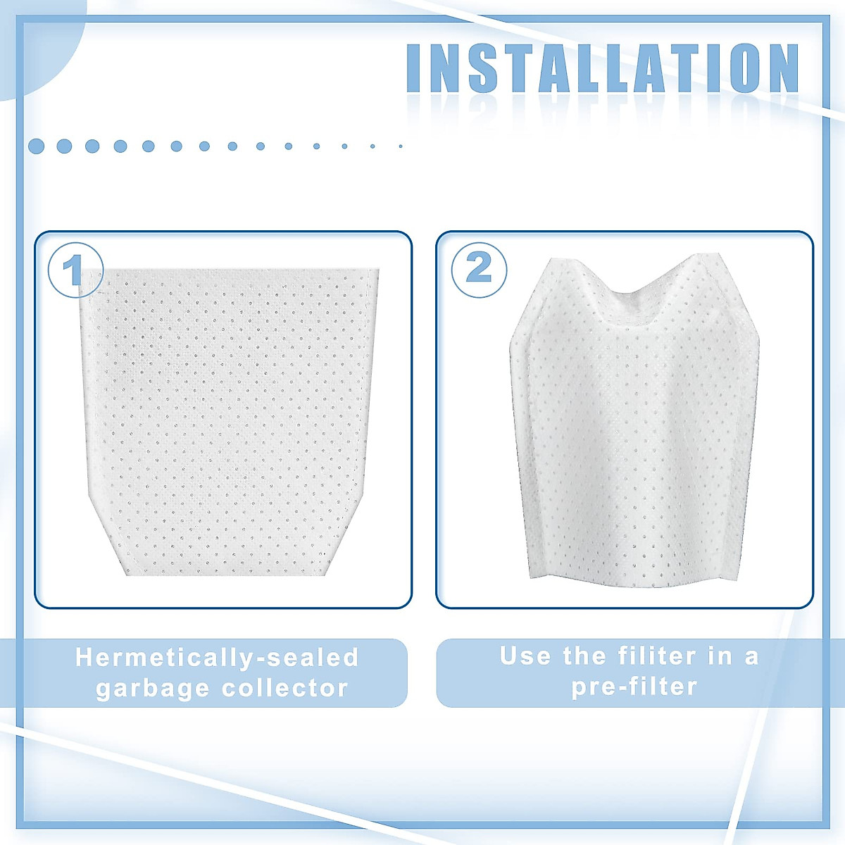 Breling 20 Pieces Cloth Vacuum Filter Compatible with Makita T-03193 and a Brush Vacuum Filter Replacement Cloth Vacuum Dust Collector Filters, White