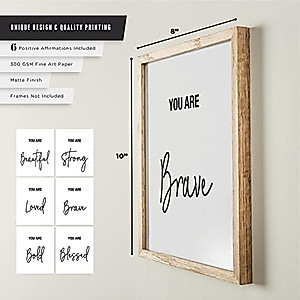 Let It Shine Bedroom –Playroom – Wall Decor for Girls , Women – Inspirational Quotes Wall Art (Set of 6 Unframed 8x10 Inch Prints)