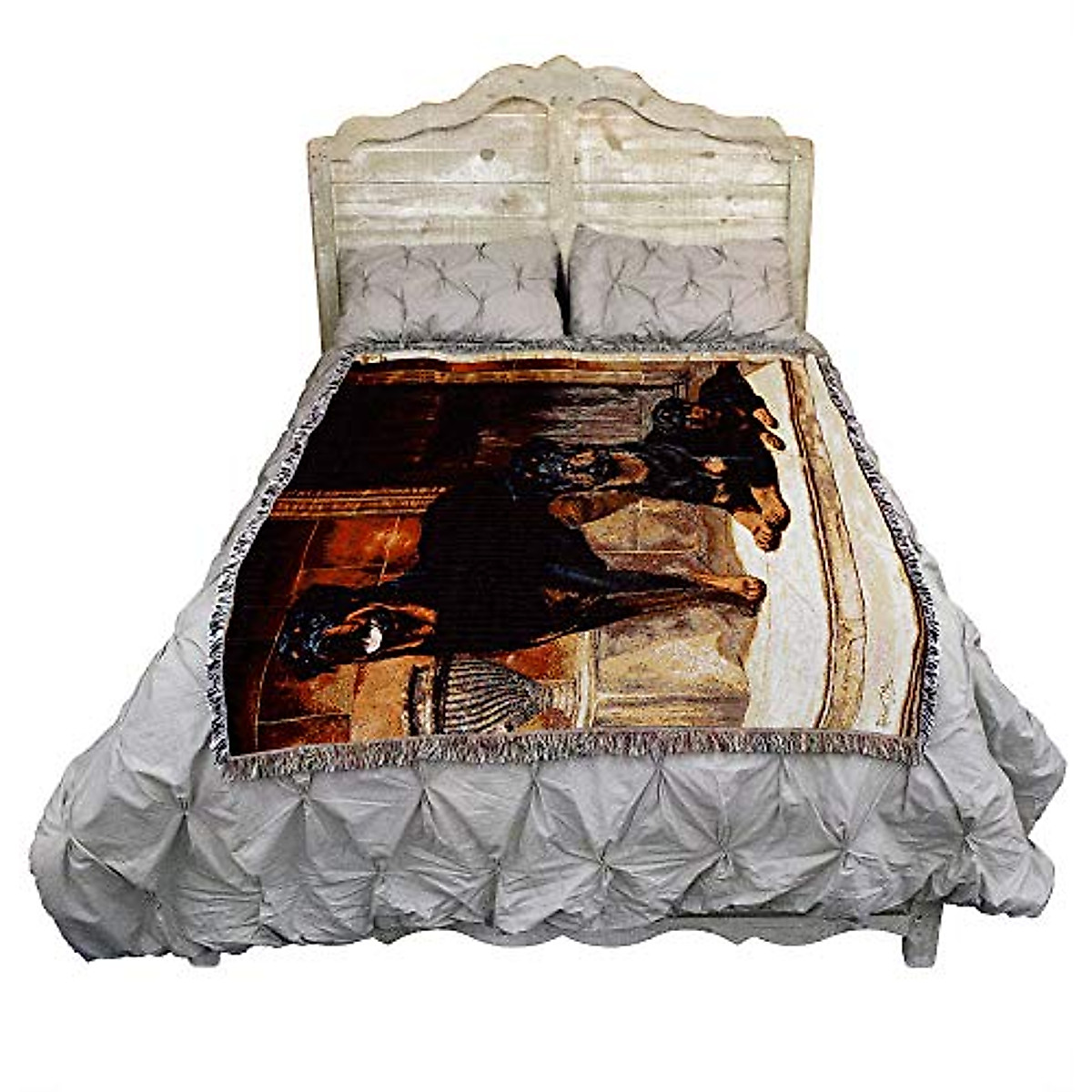 Pure Country Weavers Rottweiler Blanket by Robert May - Gift for Dog Lovers - Tapestry Throw Woven from Cotton - Made in The USA (72x54)