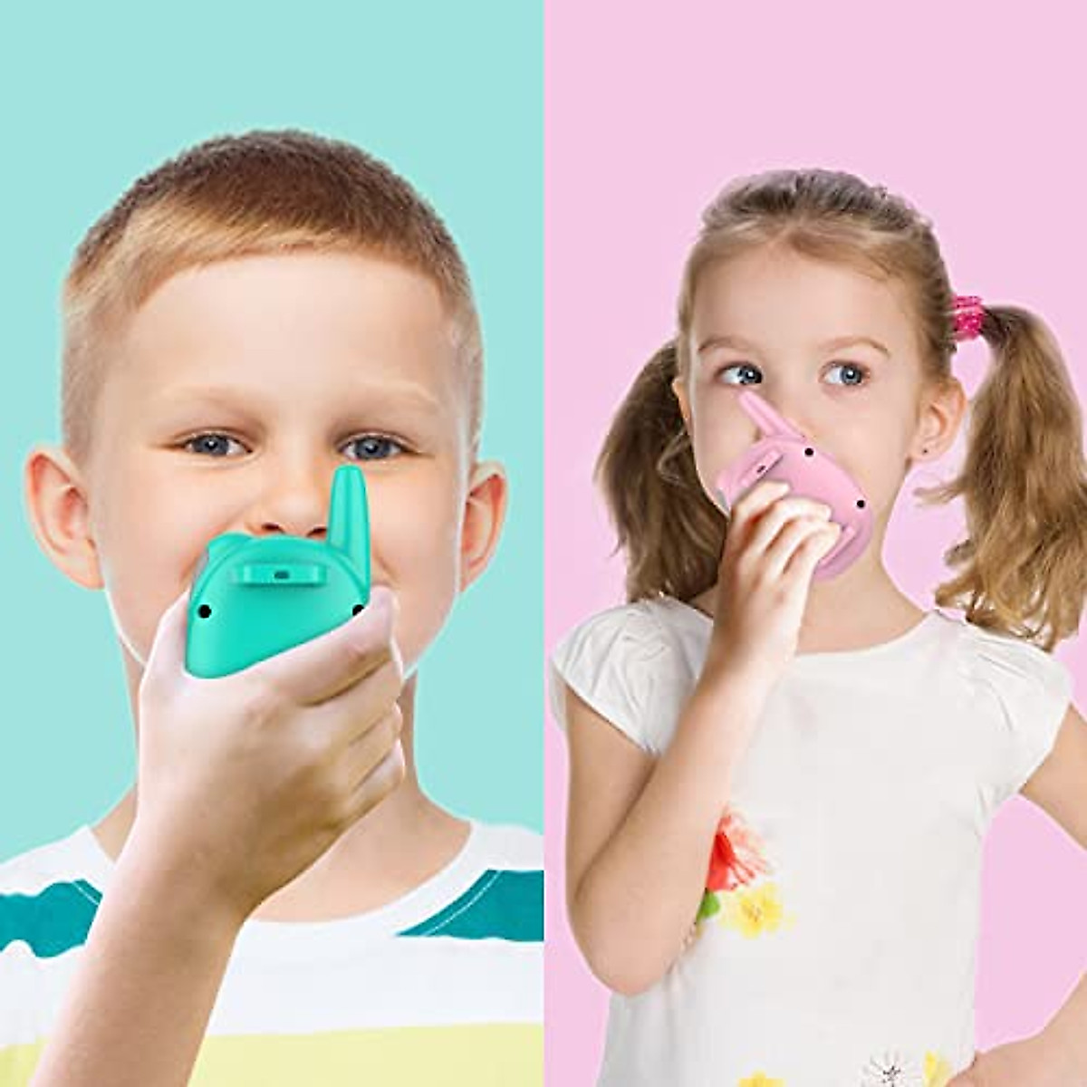 Qniglo Walkie Talkies for Kids Rechargeable, 2 Pack Kids Walkie Talkie with FM Handheld Walki Talki with Wearable Lanyard & Wrist for Outdoor Camping Games & Birthday Xmas Toys Gifts for Boys Girls