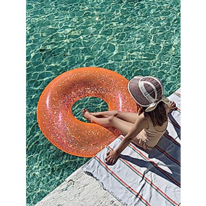 Sunnylife Pool Ring | Neon Coral Glitter