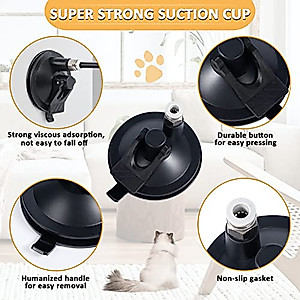 MEWTOGO Hanging Door Cat Toy, Retractable Interactive Cat Feather Toys with Super Suction Cup and 5 Replaceable Feathers, Suction Window Cat Teaser Toy for Indoor Cats Kitten Play Chase Exercise