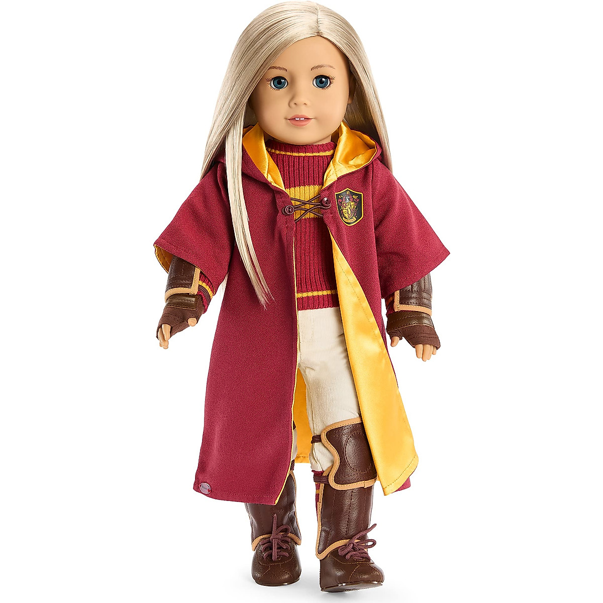 American Girl Harry Potter 18-inch Doll Gryffindor Quidditch Uniform Outfit with Robe Featuring House Crest, For Ages 6+