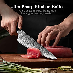 NFSQ Chef Knife Ultra Sharp Kitchen Knife Set 8-Piece, Premium High Carbon Stainless Steel Chefs Knife Set, Ergonomic Handle Professional Knives Set for Kitchen with Gift Box