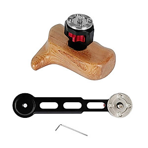 CAMVATE Wooden Handgrip with Nato Rail Rosette Extension Arm (Left Hand) - 1696