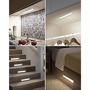 VEICROD Under Cabinet Lights,Day/Dark Motion Sensor Lights Indoor,3 Color Temperatures,80 LED,Wireless Rechargeable Under Cabinet Lighting,Lights for Kitchen,Cupboard,Closet(9.4inch-1500mAh)