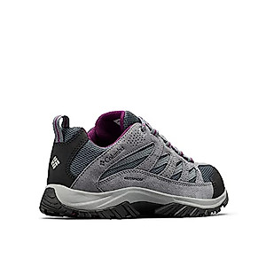 Columbia Womens Crestwood Mid Waterproof Hiking Shoe, Graphite, Wild Iris, 7.5 US