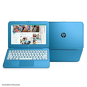 HP Stream 11-inch Laptop, Intel Celeron N3060 Processor, 4 GB SDRAM Memory, 32 GB eMMC storage, Windows 10 Home in S Mode with Office 365 Personal for one year (11-ah010nr, Aqua Blue)