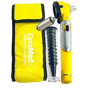 Mini Fiber Optic Otoscope Yellow (Pocket Size) Ent Diagnostic Set Plus 1 Replacement Bulb Cynamed