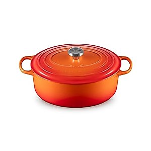 Le Creuset Enameled Cast Iron Signature Oval Dutch Oven, 6.75 qt., Flame