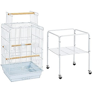 Yaheetech Large Parakeet Bird Cages for Small Parrots Green Cheek Conure Lovebirds with Wooden Perches and Slide-Out Tray