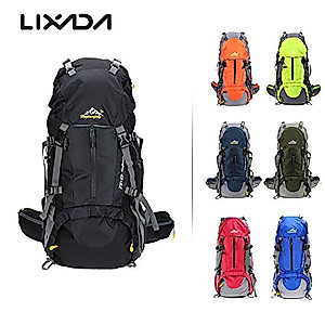 HUIOP Hiking Backpack, 50L Waterproof Outdoor Sport Hiking Trekking Camping Travel Backpack Pack Mountaineering Climbing Knapsack with Rain Cover