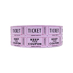 INDIANA TICKET CO. 2,000, Purple Raffle Tickets Double Roll, Premium Quality 50/50 Raffle Tickets, Tickets for Events, Carnivals, Door Prizes, Drinks and More