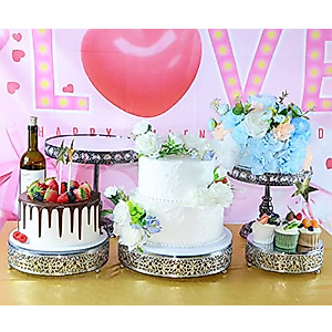 Cake Stand Set of 3 Metal Cupcake Stands Dessert Display Plate for Wedding Party Birthday,Silver