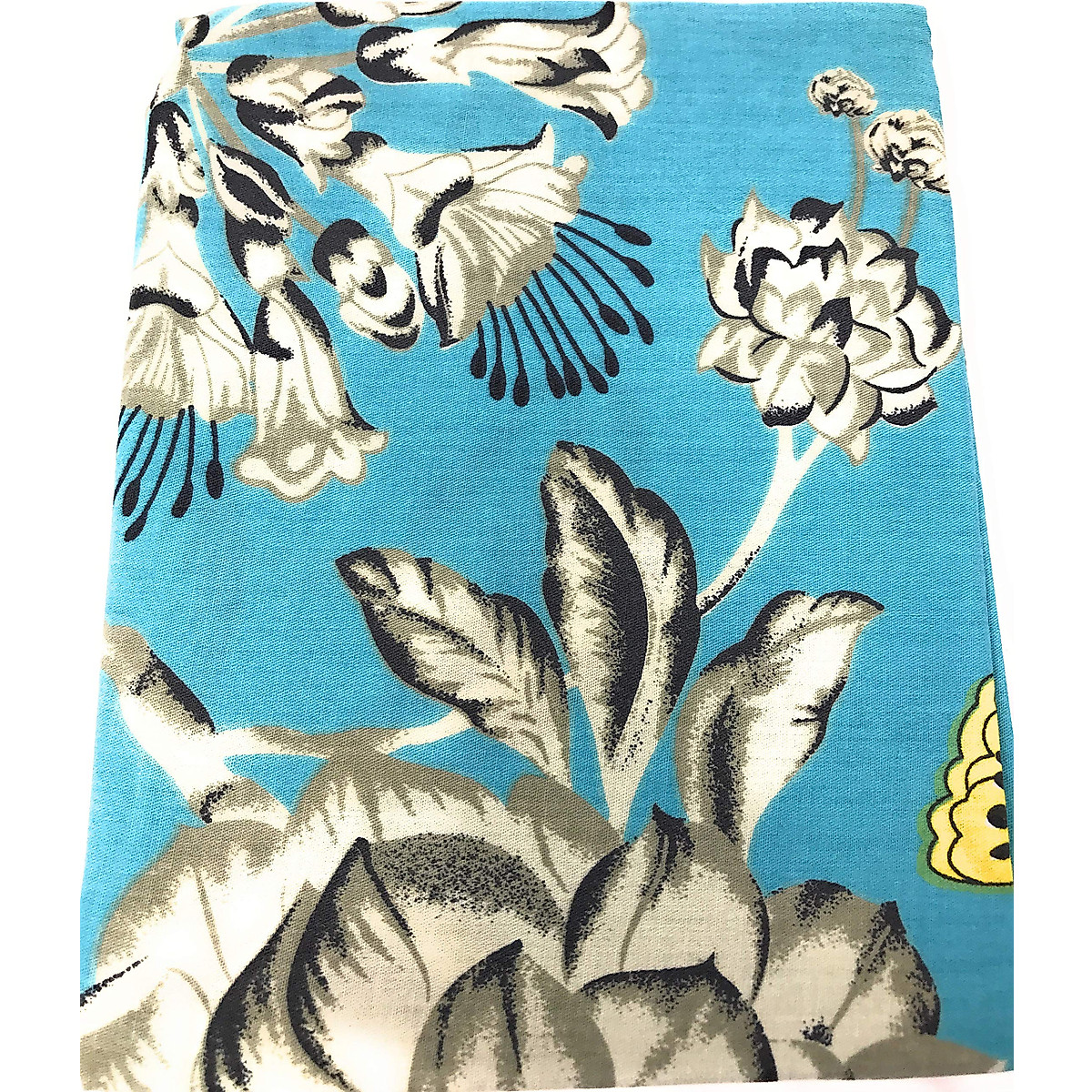 Tache Floral Colorful Aqua Blue Duvet Cover - Butterfly Wonderland - Luxurious Cotton Reversible Duvet Cover with Zipper Closure and Security Ties/Ribbons - 3 Piece Set - King