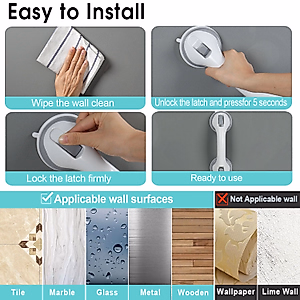 iHave Grab Bars for Bathtubs and Showers, 12 Inch Shower Handle Safety Bathtub Accessories for Elderly, Seniors, Pregnant, Ideal Gifts for Grandma and Grandpa, 2 Pack