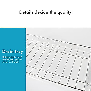 2 Layer 38cm Dish Drainerd Dual Layer Dish Drying Rack Kitchen Collection Shelf Drainer Organizer Over The Sink Mesh Colander Crate and Barrel (Silver, One Size)