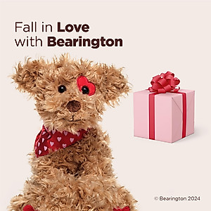 Bearington Harry Hugglesmore The Valentine's Day Stuffed Animal, 11 Inch Brown Puppy Stuffed Animal, Ideal for Valentine's Day Gifts