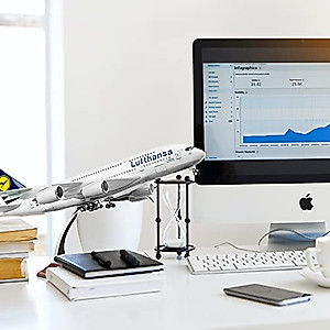 Lose Fun Park 1:160 Scale Large Model Airplane Lufthansa 380 Plane Models Diecast Airplanes with LED Light for Collection or Gift