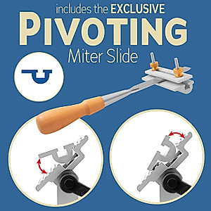 Peachtree Woodworking Supply Adjustable Replacement Tool Rest Sharpening Jig for 6 inch or 8 inch Bench Grinders and Sanders • Includes a Pivoting and Flat Miter Slide