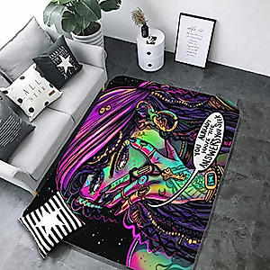 3x5 Ft Super Soft Indoor Modern Area Rug Rugs for Living Room Bedroom Trippy Cool Spooky Girl 60x39 Inch Rug