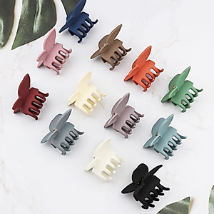 12 Pcs Cute Butterfly Claw Hair Clips 2.6 Inch Non Slip Matte Jaw 12 Colors Strong Hold Butterfly Hair Clamps for Women Girls Thick Thin Hair