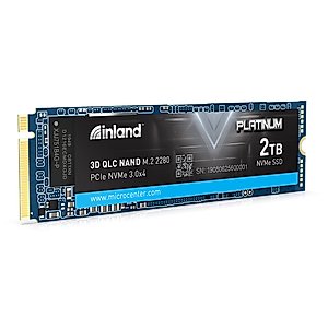 INLAND Platinum 2TB SSD NVMe PCIe Gen 3.0x4 M.2 2280 3D NAND Internal Solid State Drive, R/W up to 3,400/3,000 MB/s, PCIe Express 3.1 and NVMe 1.3 Compatible, Utimate Gaming Solutions (2TB)