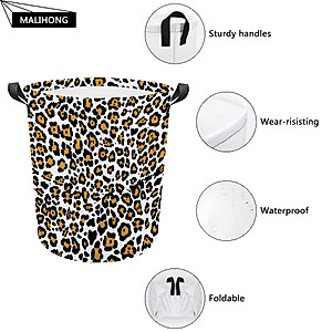 MALIHONG Giraffe Pattern Big Laundry Basket Nursery Toy Hamper Washable Canvas Storage Basket Foldable with Waterproof Coating Large Storage Organizer Boys and Girls Dirty Cothes Basket for Bedroom