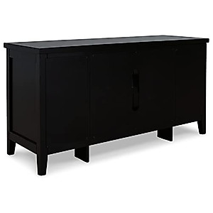 Signature Design by Ashley Mirimyn Casual TV Stand for TVs up to 54" with 4 Baskets and 3 Adjustable Shelves, Black & Light Brown