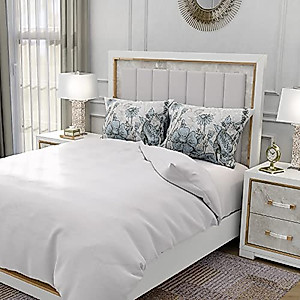 YIYEA King Size Pillow Cases Set of 2, Ultra Soft Double Brushed Microfiber Pillowcases King, Floral Bed Pillow Covers, Fade Resistant, Easy Slip-On (20"x36")