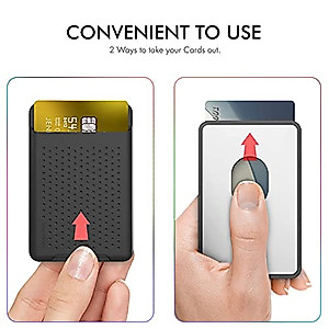 BIAJIYA Card Holder for Back of Phone for MagSafe Magnetic Silicone Wallet Compatible with iPhone 14/13/12/12 Pro/ 12 Mini/ 12 Pro Max Black