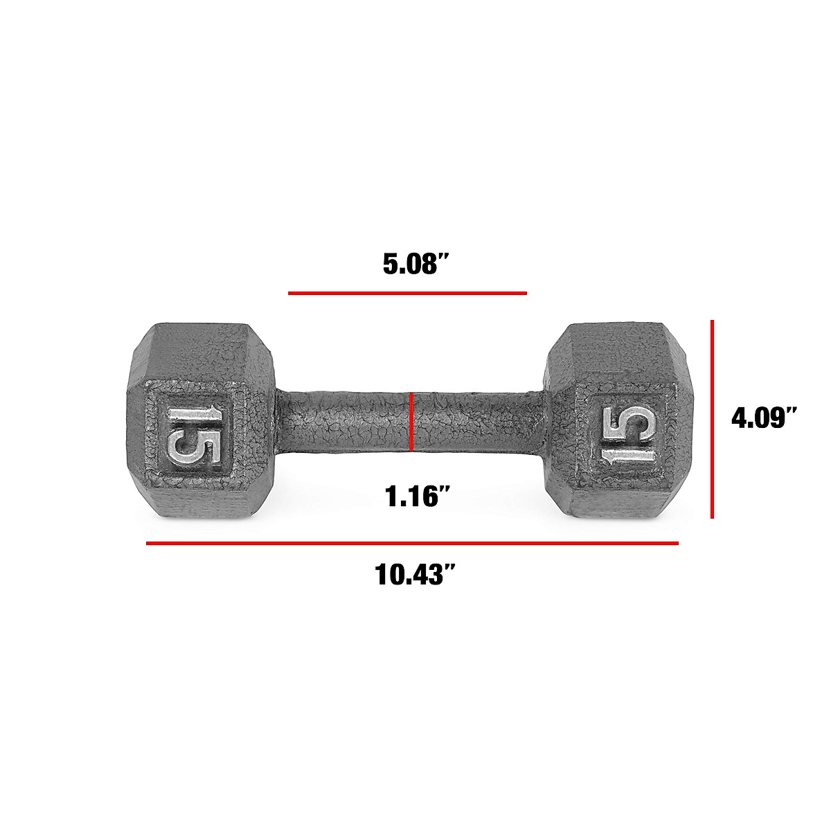 CAP Barbell Solid Hex Dumbbell, Single (15-Pound)