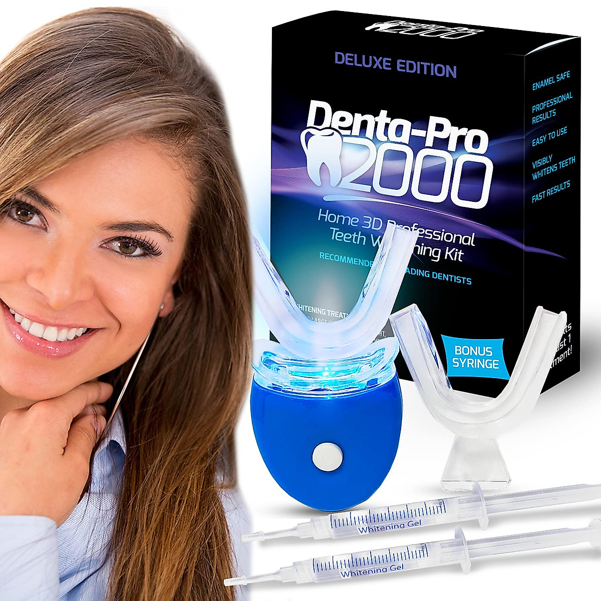 At Home Deluxe 3D Teeth Whitening Premium Kit By DentaPro2000 - If you Want Immediate Results This Is The kit To Use!