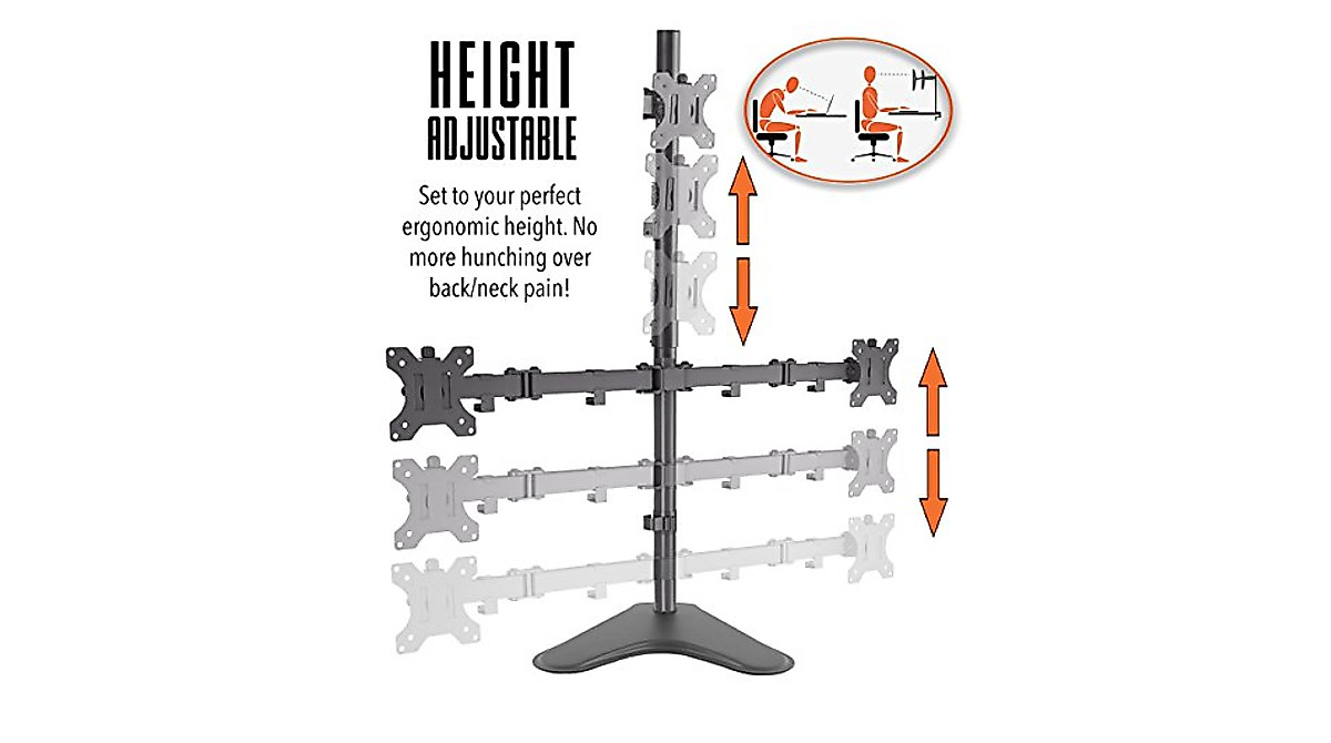 Stand Steady Triple Monitor Desk Stand | VESA Mount