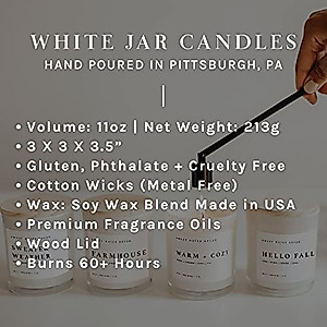 Sweet Water Decor Lavender and Sage Candle | Lavender, Sage, Musk, Patchouli Spa Scented Soy Candles for Home | 11oz White Jar Candle with Wood Lid, 50+ Hour Burn Time, Made in the USA