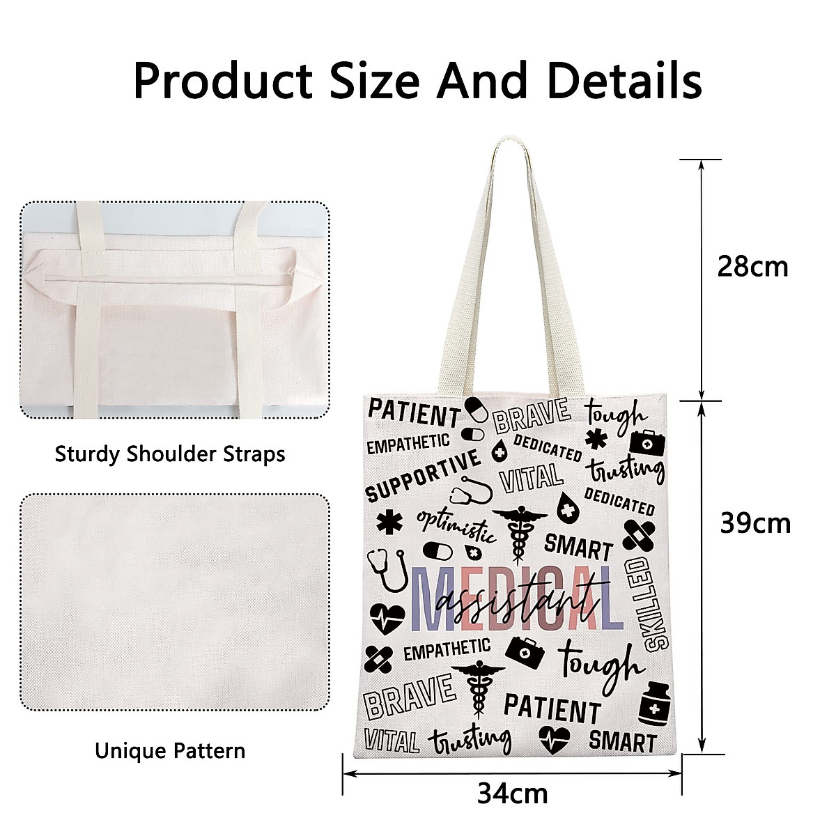 POFULL Medical Assistant Gifts for Women Certified Assistants Gift MA Medical Tote Bag (Medical Assistant Tote Bag)