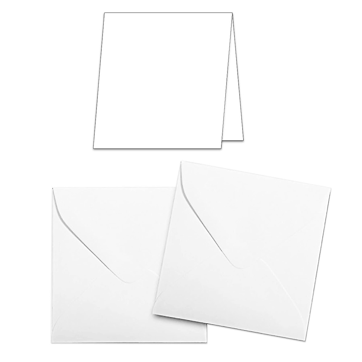 Premium 3" x 3" White Folded Card & Envelope Set - 50 Pack - Blank Folded Cards and White Envelopes - Great for Floral Cards, Small Thank You's, DIY Small Cards, and More!