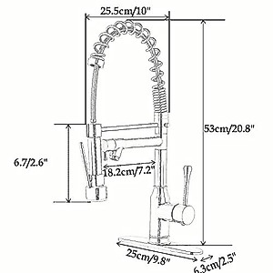 Kitchen Faucets with Pull Down Sprayer - Beelee Oil Rubbed Bronze Kitchen Faucet with Deck Plate, Single Handle Commercial Faucets for Camper Farmhouse RV Kitchen Sink, Grifos De Cocina