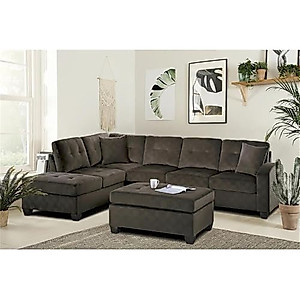 Homelegance Emilio Fabric Accent Ottoman - Chocolate