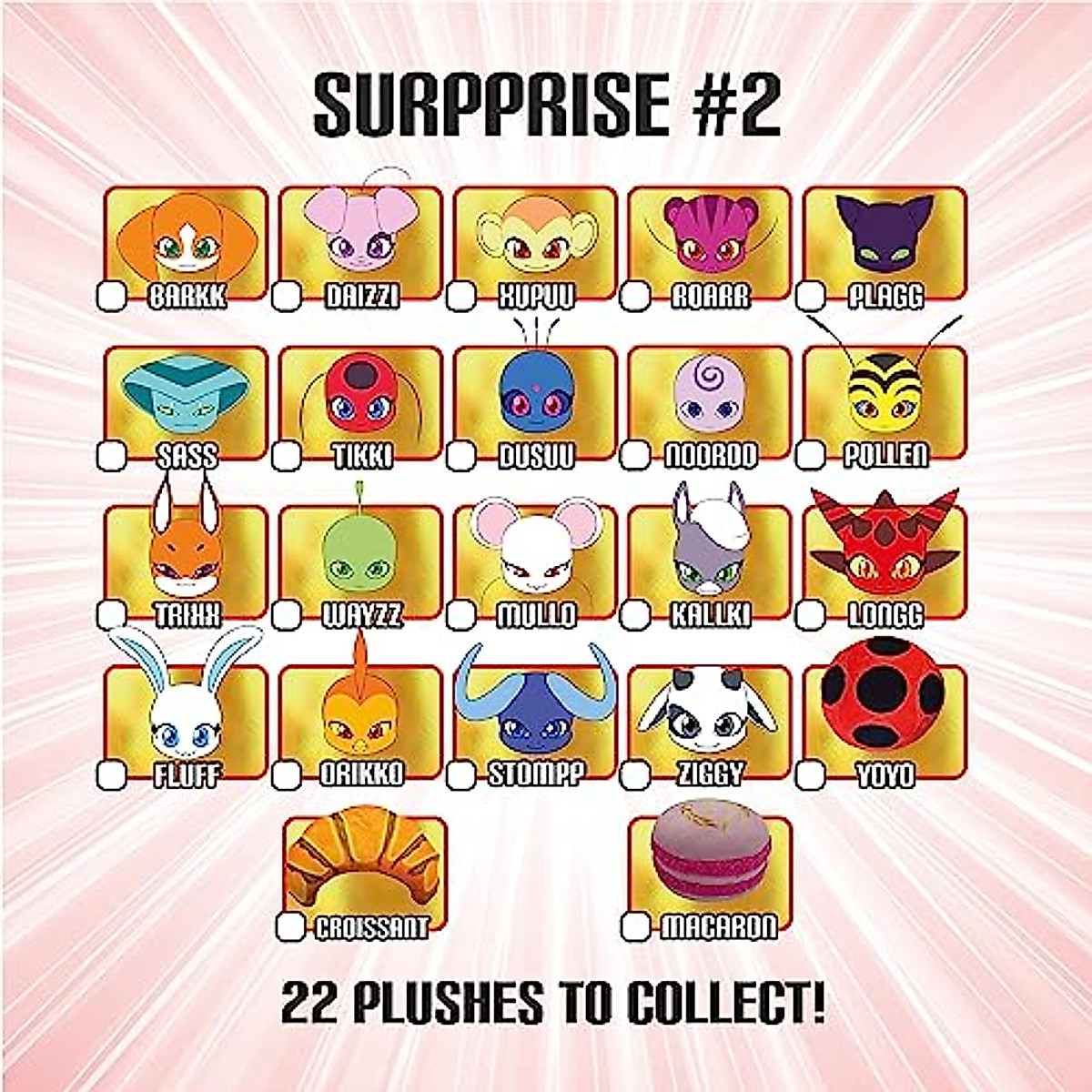 Miraculous Ladybug, 4-1 Surprise Miraball, 2 Pack, Toys for Kids with Collectible Character Metal Ball, Kwami Plush, Glittery Stickers and White Ribbon (Wyncor)