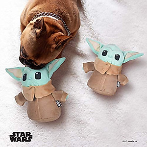 STAR WARS Mandalorian The Child Plush Figure Dog Toy | 6 Inch Small Dog Toy from The Mandalorian - Soft and Plush Dog Toys, Safe Fabric Squeaky Dog Toy for All Dogs