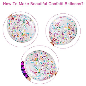 30PCS Party Balloon Birthday Balloons Sprinkles Confetti Balloon Pack - Ice Cream Sprinkle Balloons with Bright Confetti Party Decoration, Wedding, Bridal, Proposal