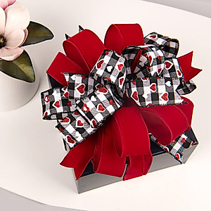 25 Yards Red Ribbon for Gift Wrapping 2.5" , Red Wired Ribbon, Red Curling Ribbon,Red Satin Ribbon,Red Burlap Ribbon, Gift Ribbon for Bows Bridal Wedding Ceremony Decorations