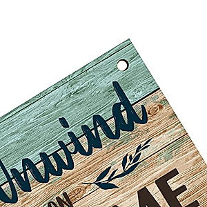 SFMY Patio Wall Decor Backyard Patio Signs And Decor Outdoor 10x5 Inches Hanging Sign For Home, Bar, Porch - Relax Unwind You're On Patio Time, Green