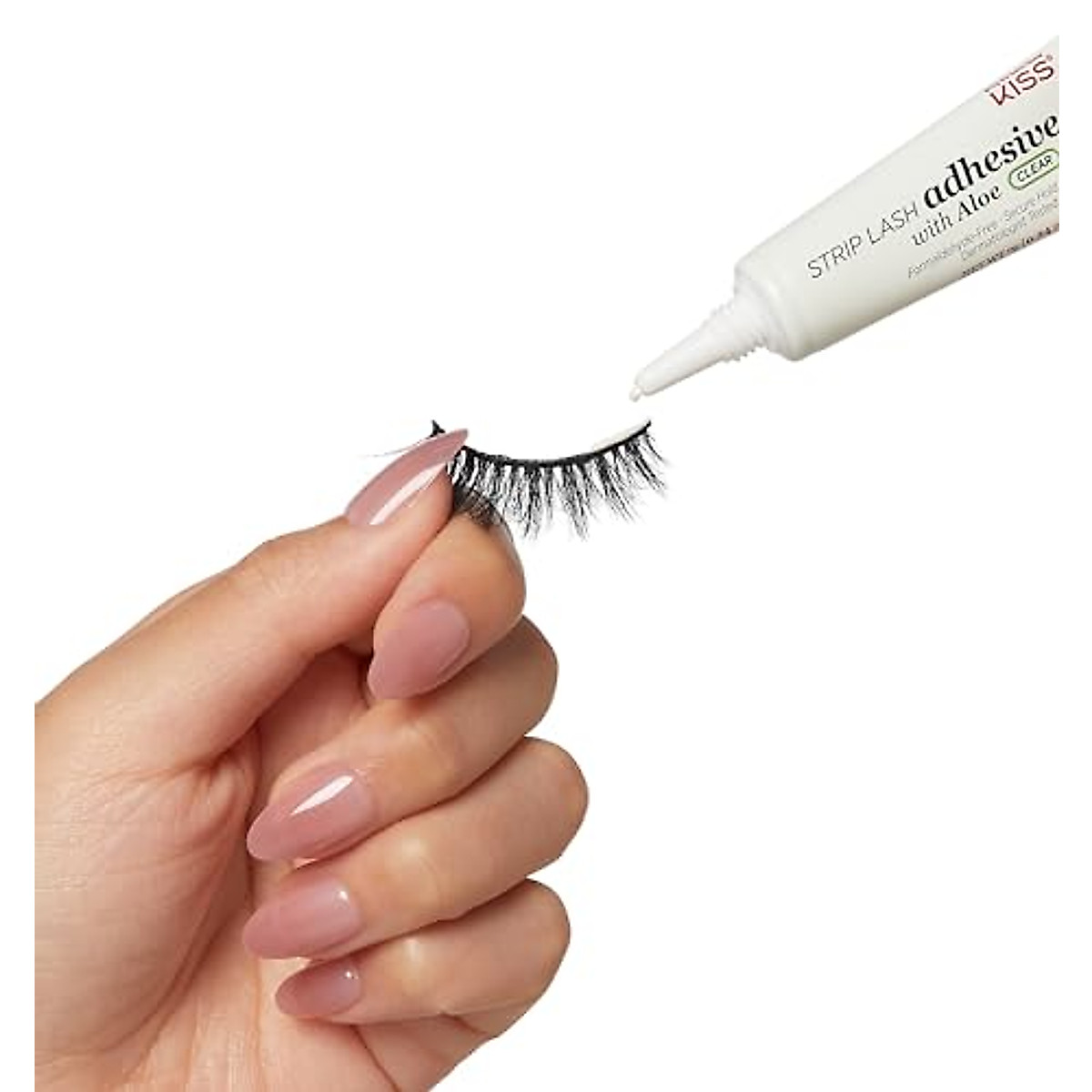 KISS Ever Ez Lashes, Lash Glue, EverEz Aloe Vera Strip Lash Adhesive, Clear, Includes Lash Adhesive, Long Lasting Wear, Can Be Used with Strip Lashes and Lash Clusters