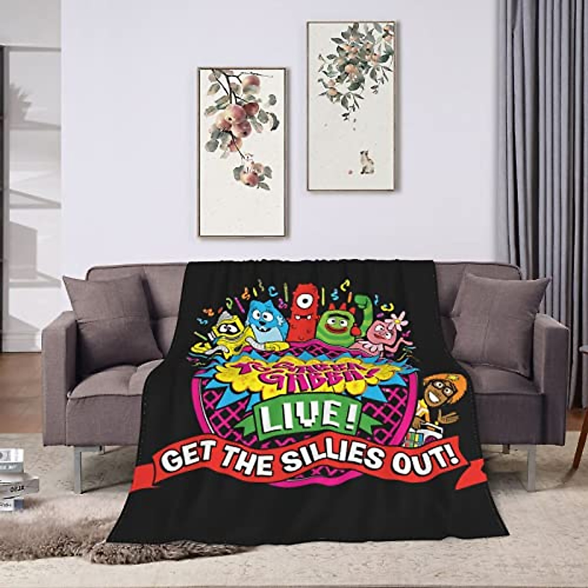 Pobecan Yo Gabba Anime Gabba! Blanket Throw Blankets Ultra Soft Flannel Lightweight Throws for Couch, Bed,All Seasons Use 50"x40"