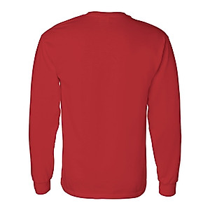 CreateMyTee | Bradley University Kaboom Full Color Long Sleeve T-Shirt (Red, Medium)