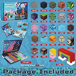 GraceDuck Magnetic Blocks - 150 PCS Build Dark Swordsman's Forest Castle - Magnetic Toys for Montessori Toddler Christmas Birthday Gifts - STEM Sensory Toys for 3 4 5 6 7 8 9 10 Year Old Boys & Girls