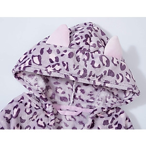 Topgal Cat Robe for Girls Cute Cozy Hooded Cat Ears Bathrobe Little Kids Teens Size 10