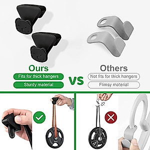 Multi-Function Clothes Hanger Connecting Hook Hanging Clothes New Connector Hook Super Space Saving Advanced Clothes Hanger Hook Triple Wardrobe Space, Easy to use, Black (12PCS)